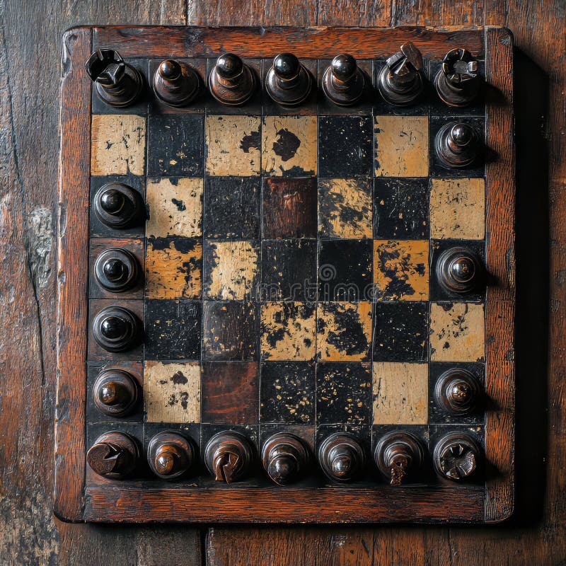 The Board is Set with Chess Pieces from a Top View before the Chess ...