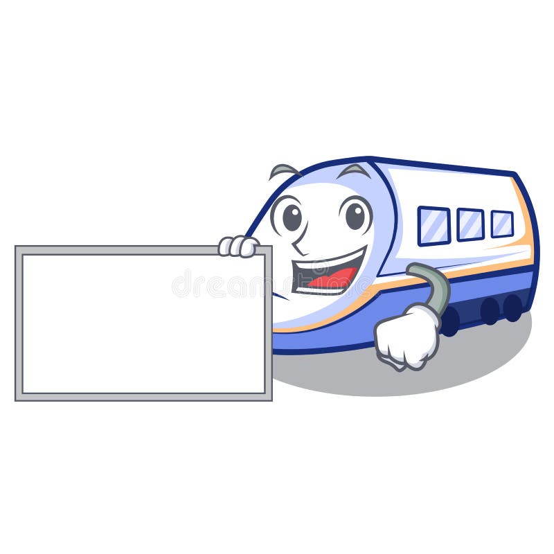 With Board Shinkansen Train in the Shape Mascot Stock Vector ...