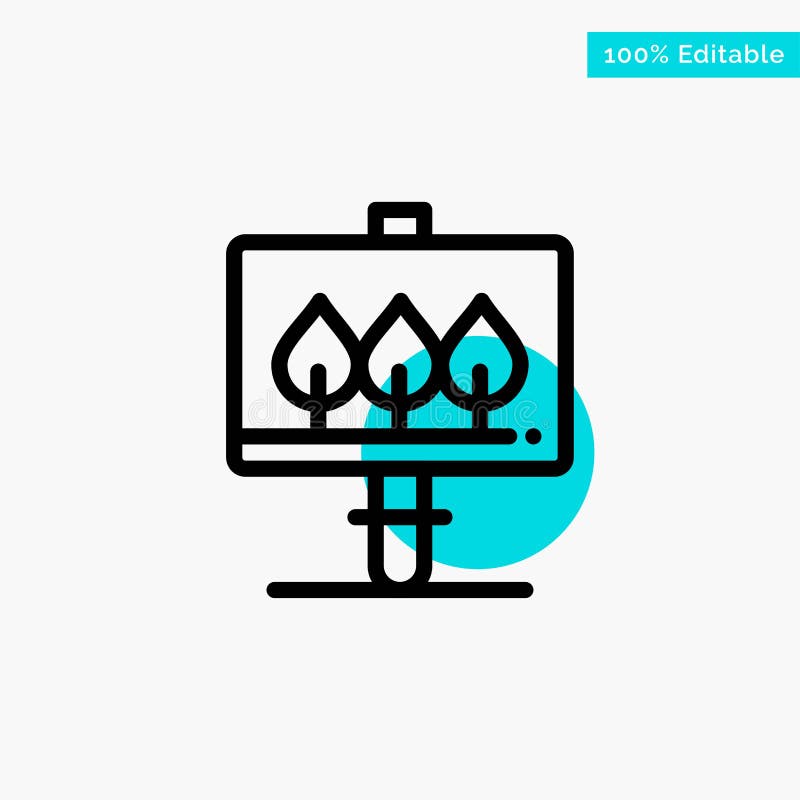 Board, Sign, Easter Turquoise Highlight Circle Point Vector Icon Stock ...