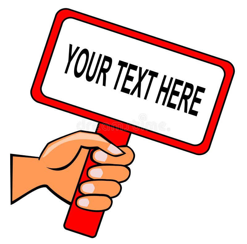 Board sign in hand stock illustration. Illustration of sign - 56175454