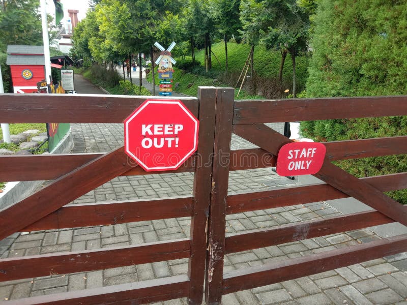 Board Sign Keep Out for Staff only Editorial Stock Image - Image of ...