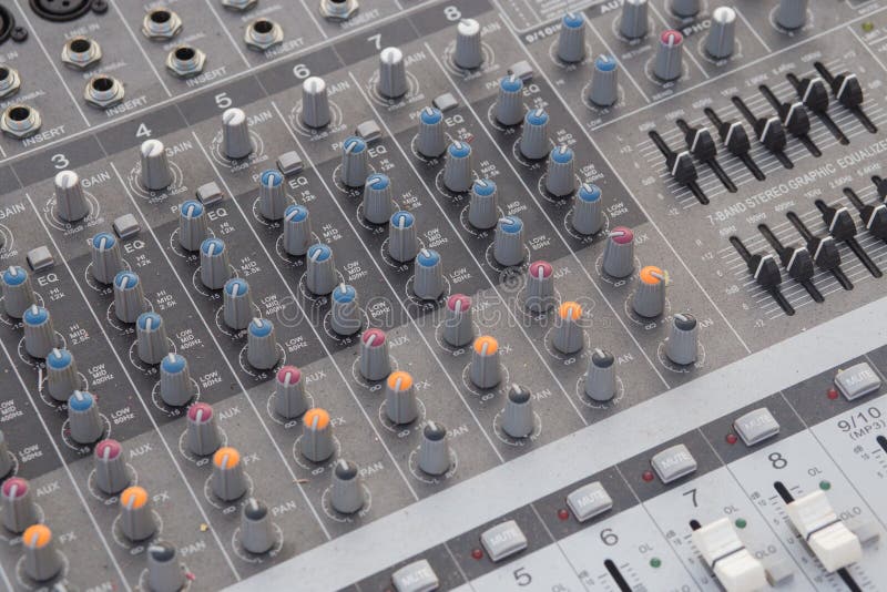 Board sound mixer stock image. Image of closeup, details - 46370671