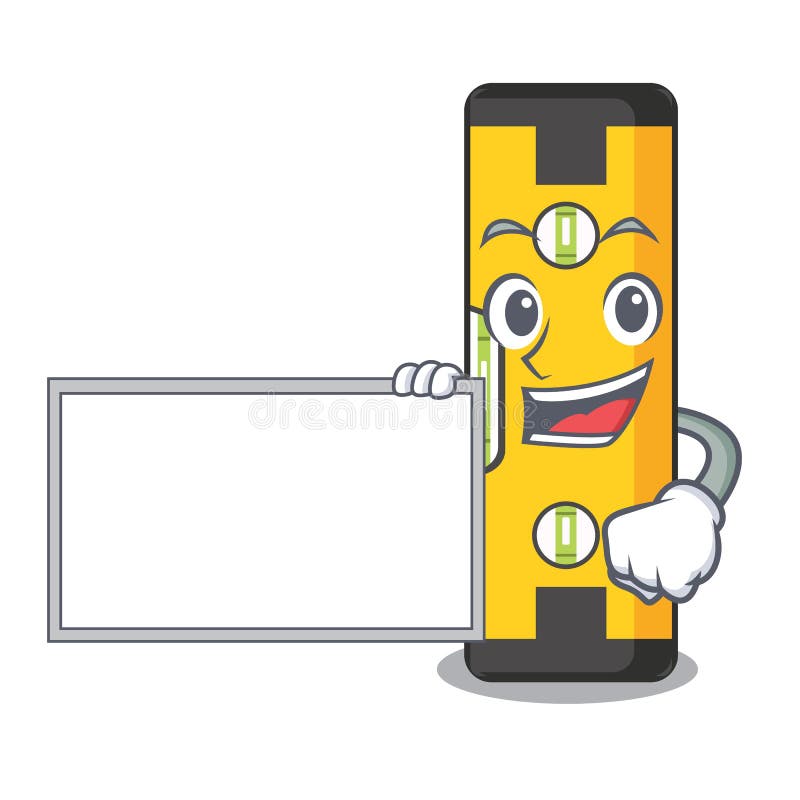 With Board Spirit Level Isolated in the Cartoon Stock Vector ...