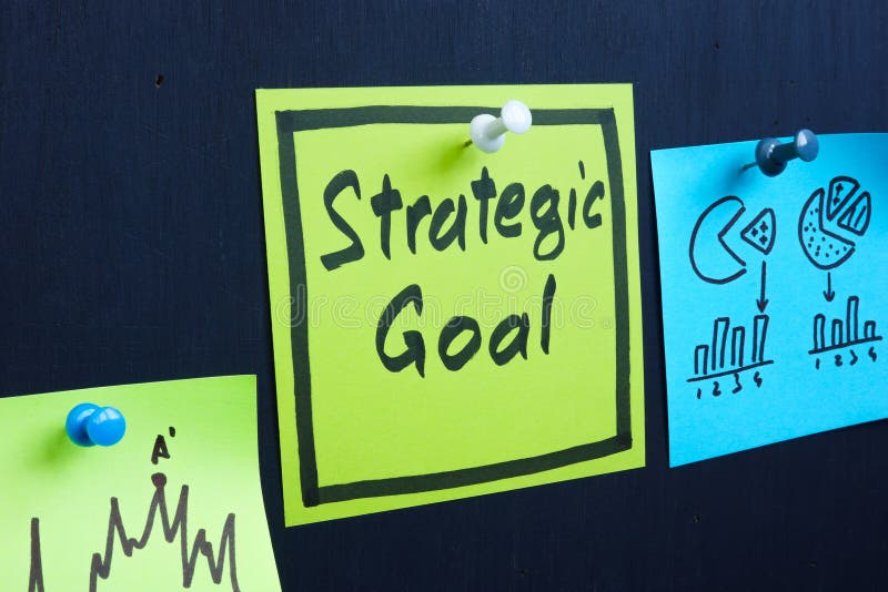 Board with a Sticker Strategic Goal Pinned on it Stock Photo - Image of ...