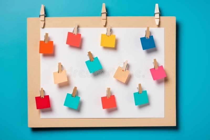 Board with stickers, notes stock illustration. Illustration of ...