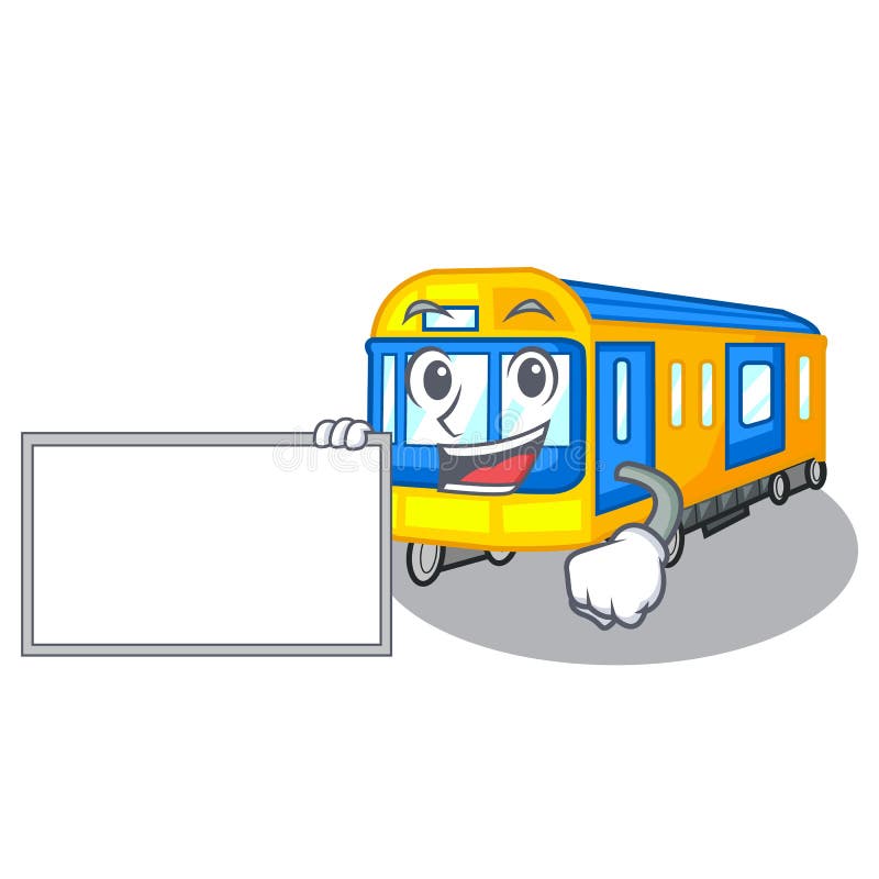 With Board Subway Train in the Shape Characters Stock Vector ...