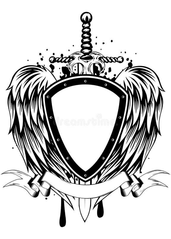 Board sword wings stock vector. Illustration of pattern - 52141199