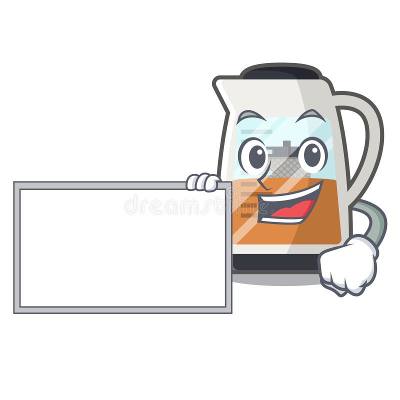 With Board Tea Maker Isolated with the Mascot Stock Vector ...