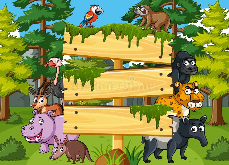 Board Template with Nature Theme Background Stock Vector - Illustration ...