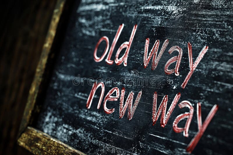 Board with Text OLD WAY and NEW WAY. Generative Ai Stock Image - Image ...