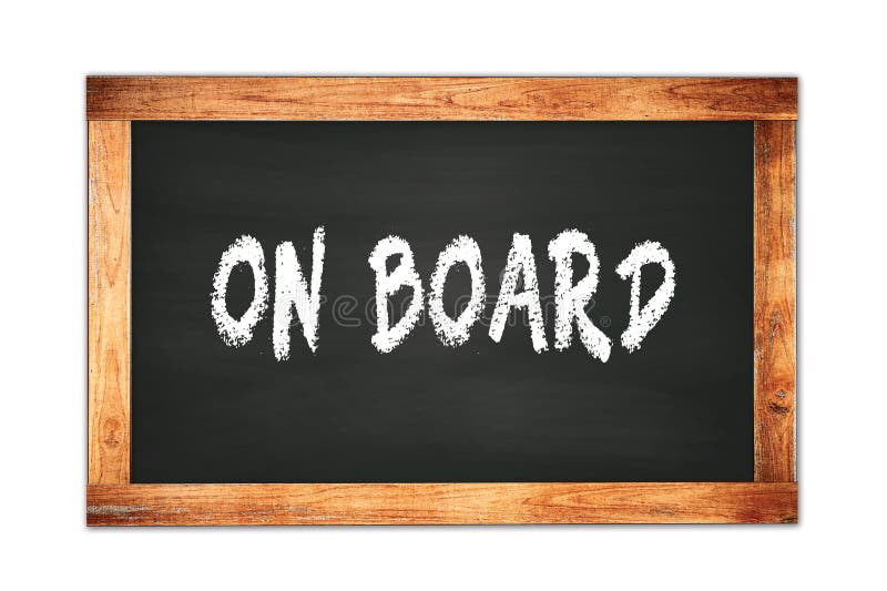On BOARD Text Written on Wooden Frame School Blackboard Stock ...