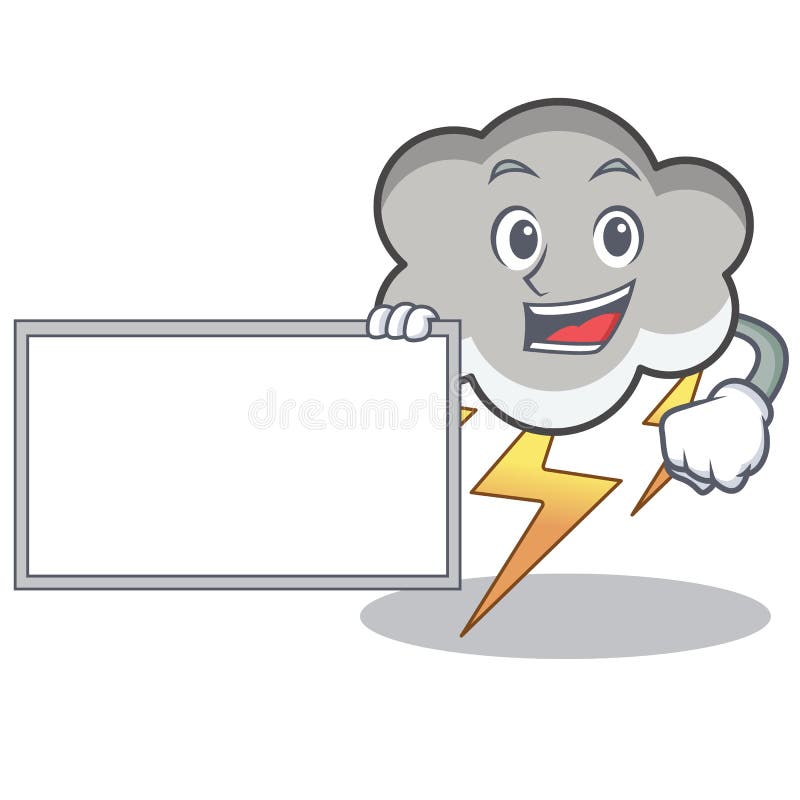 With Board Thunder Cloud Character Cartoon Stock Vector - Illustration ... With Board Thunder Cloud Character Cartoon Stock Vector - Illustration ...