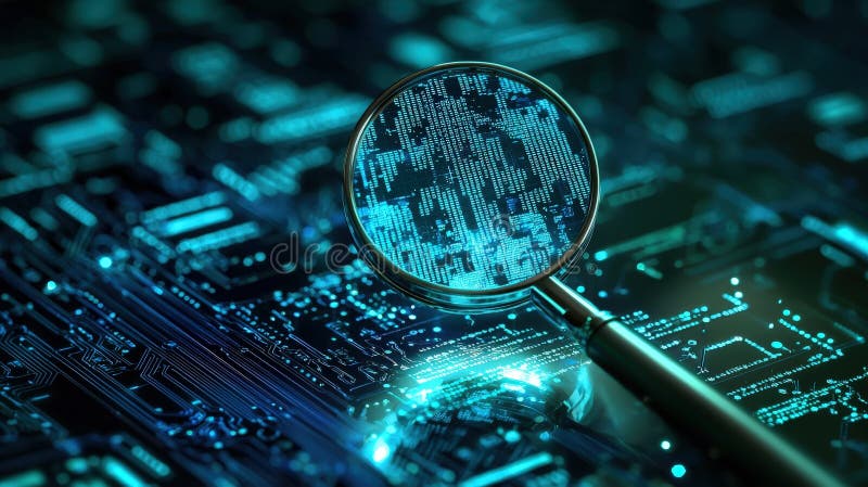 Board Under Magnifying Glass. Selective Focus Stock Image - Image of ...