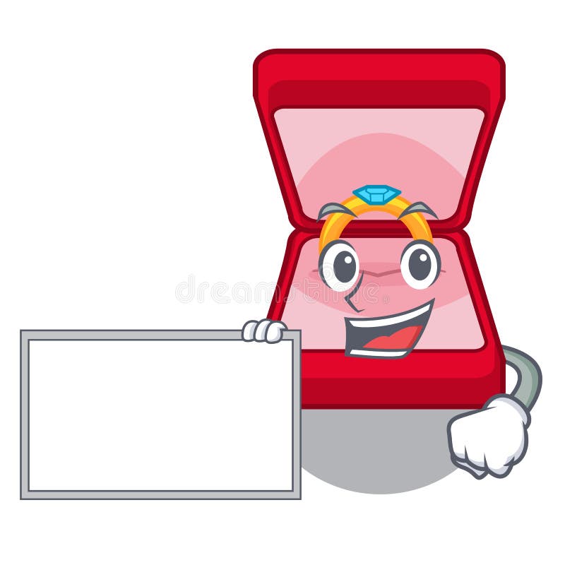 With Board Wedding Ring Box in Cartoon Shape Stock Vector ...
