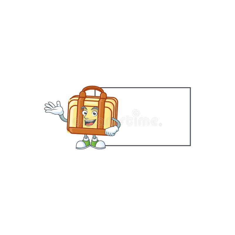 With Board Work Suitcase Cartoon for Materials Work Stock Vector ...