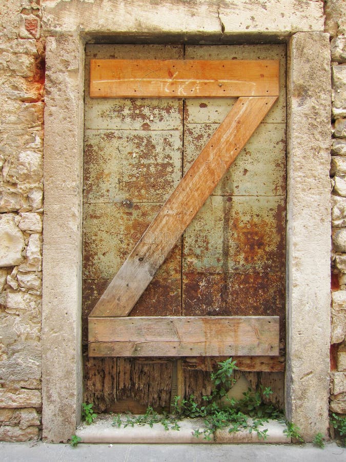 Boarded up door stock image. Image of color, cracked - 12305895