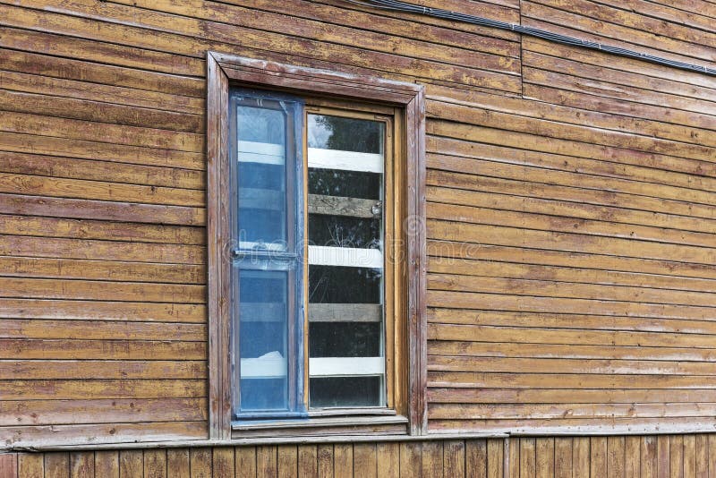 Boarded Up Window on Weathered Wooden Wall Stock Image - Image of ...