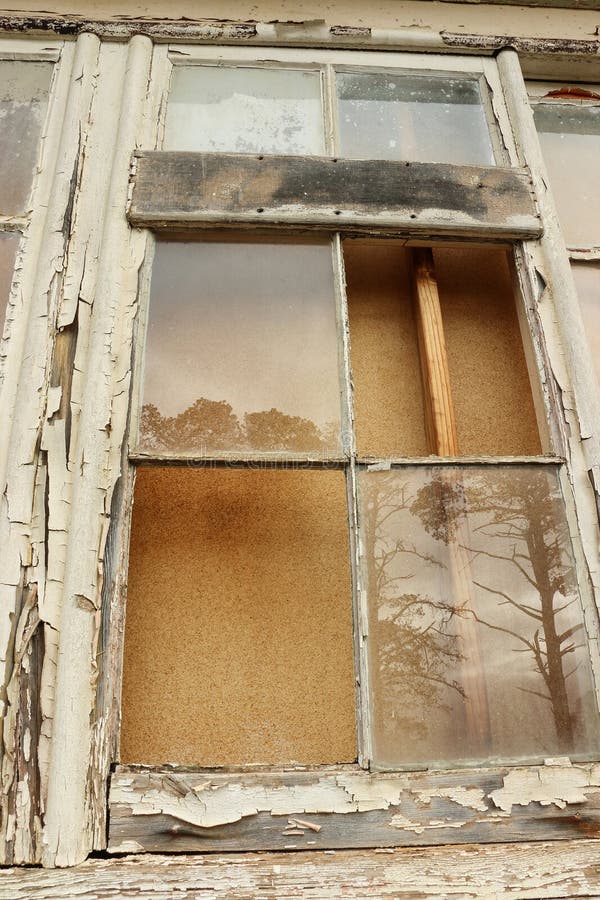 Boarded Up Derelict Broken Window Panes Stock Photo - Image of wooden ...