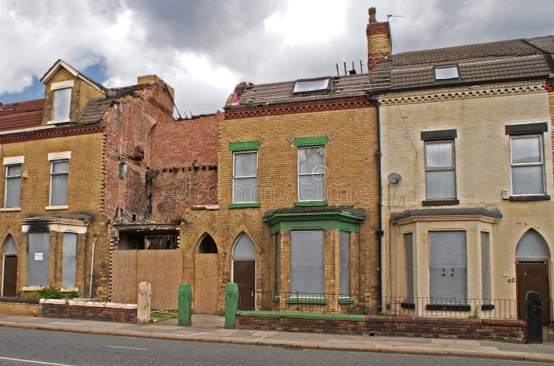 Boarded Up Houses in Liverpool Stock Image - Image of roof, disrepair ...