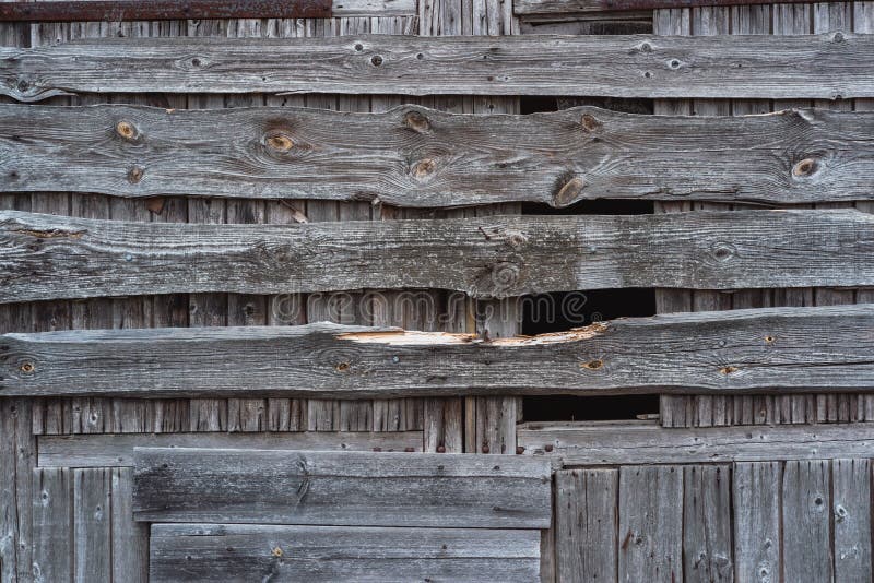 A Boarded-up Window in an Old House. Parallel Boards. Abandoned ...