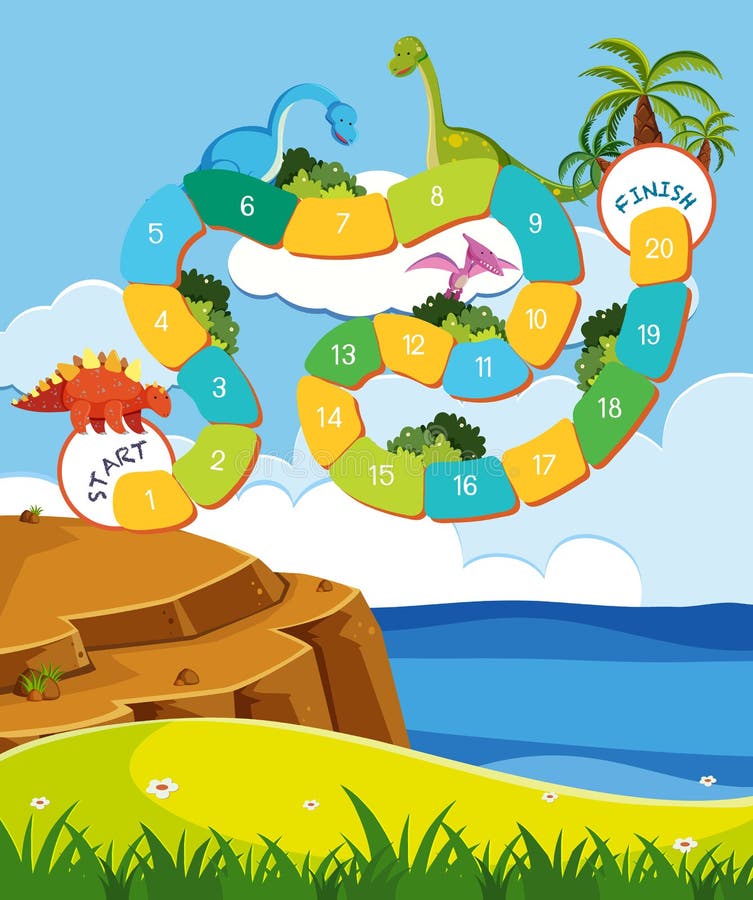 Boardgame Design Template with Snakes and Ladders Stock Vector ...