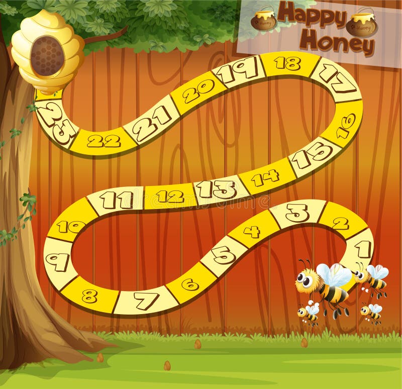 Bee Finding Hive Board Game Stock Vector - Illustration of yellow, game ...