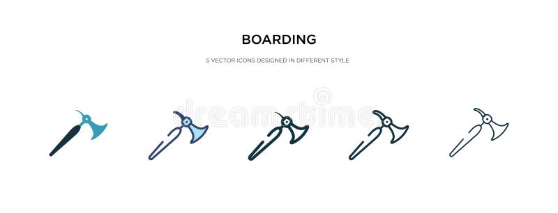 Boarding Icon in Different Style Vector Illustration. Two Colored and ...