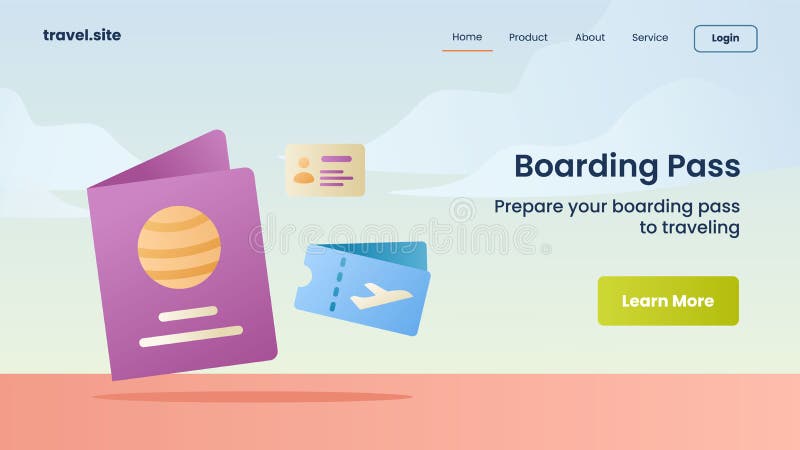 Boarding Pass Campaign for Web Website Home Homepage Landing Page ...