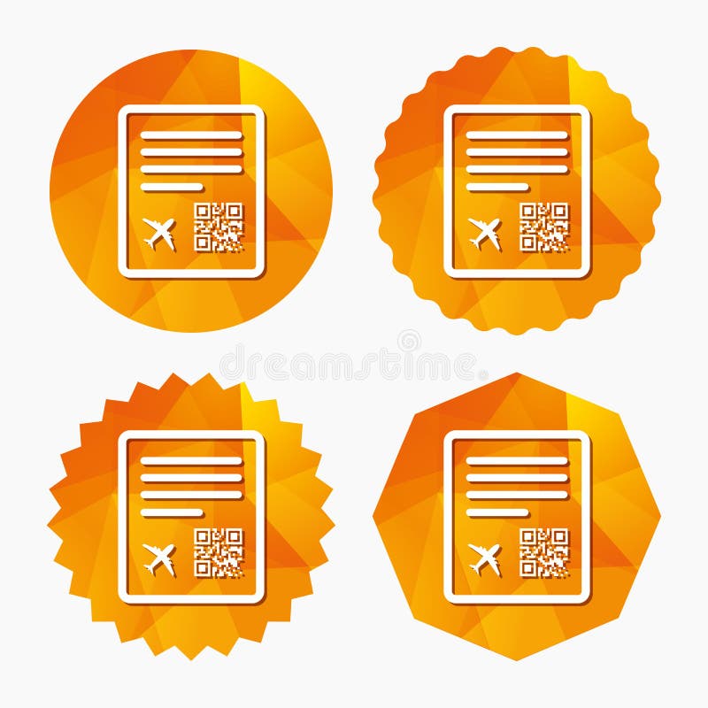 Boarding Pass Flight Sign Icon. Airport Ticket. Stock Vector ...