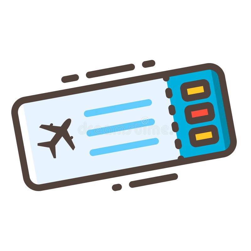 Boarding Pass Line Color Icon Stock Vector Illustration Of Pass
