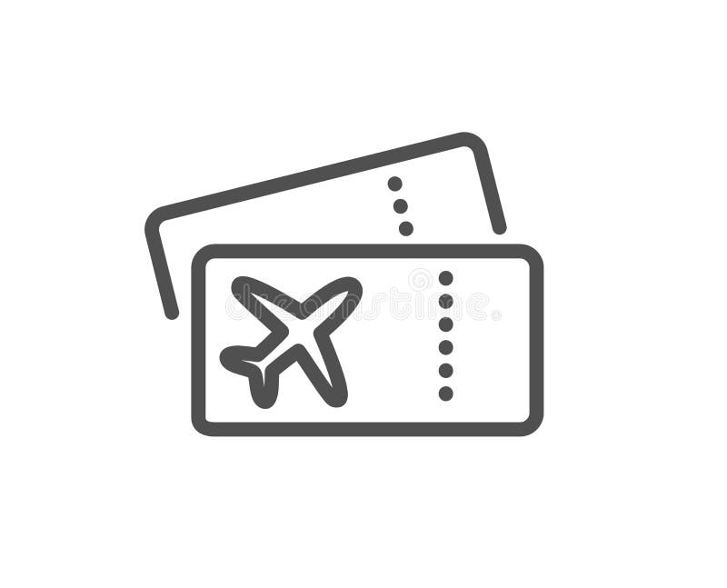 Boarding Pass Line Icon. Airplane Tickets Sign. Vector Stock Vector ...