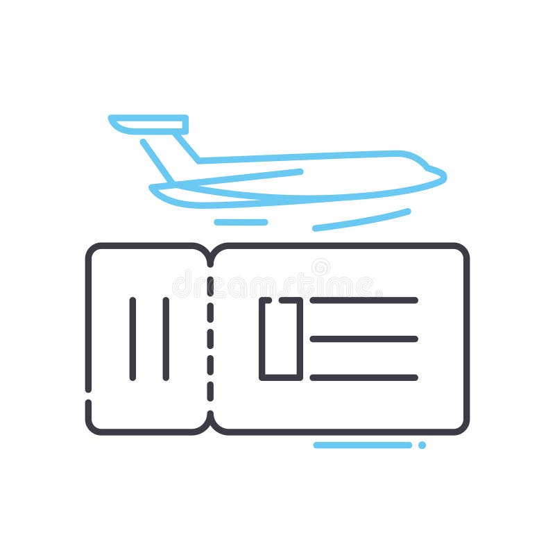 Boarding Pass Line Icon, Outline Symbol, Vector Illustration, Concept ...
