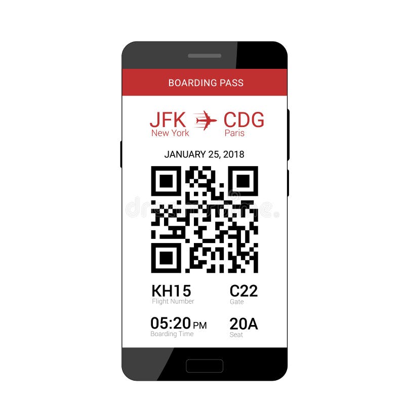 Boarding Pass on Smartphone Stock Vector - Illustration of digital ...