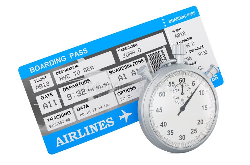 Boarding Pass Ticket Inside Gift Box, Gift Concept. 3D Rendering Stock ...
