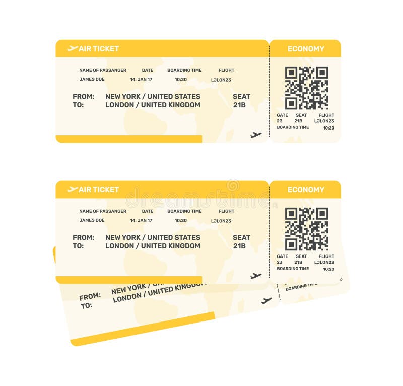 Airline Ticket. Travel Boarding Pass Ticket Template Stock Vector ...