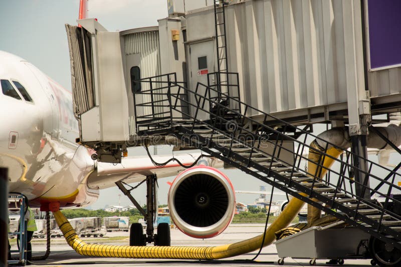 Boarding on the Passenger Aircraft Stock Image - Image of plane ...