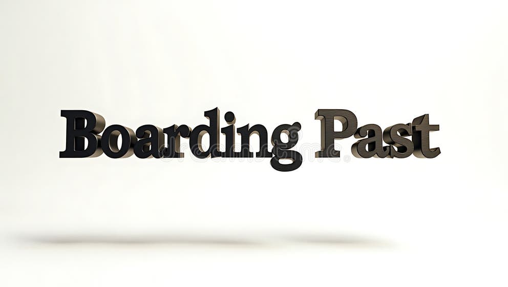 Boarding Past Letters Floating Against a Light Background during a ...
