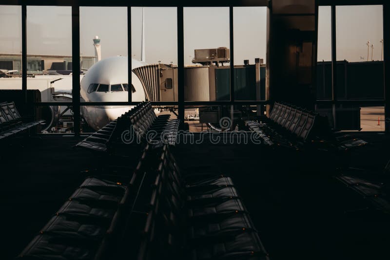 Boarding in Plane. View from Terminal Inside Stock Photo - Image of ...