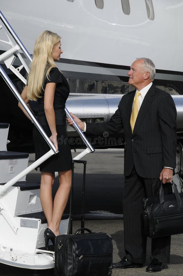 Diva Arrives at Private Jet Stock Image - Image of airfield, business ...