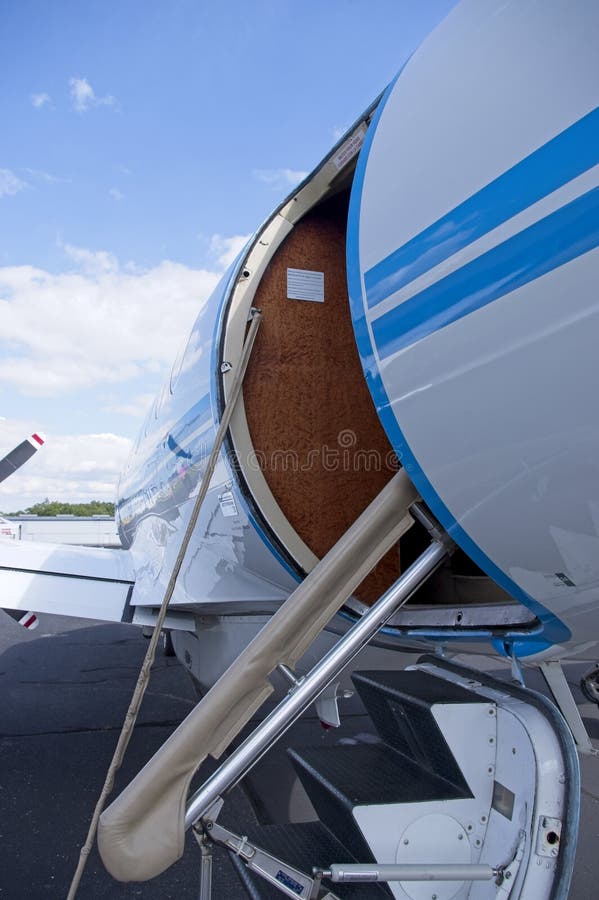 Steps on the Side of a Private Airplane Stock Photo - Image of aviation ...