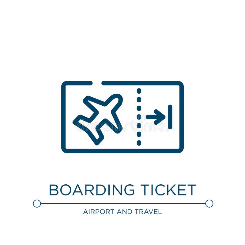 Boarding Ticket Icon. Linear Vector Illustration from in the Frontier ...