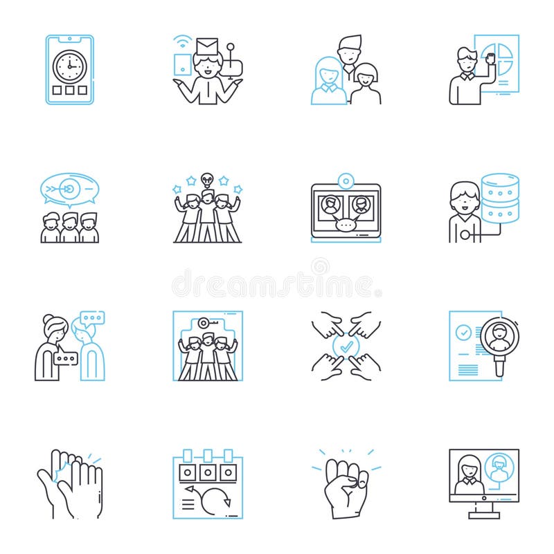 Boardroom Conference Linear Icons Set. Discussion, Strategy, Decision ...