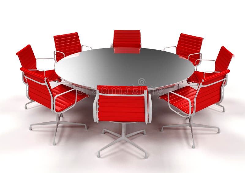 Boardroom - red chairs stock illustration. Illustration of marketing ...