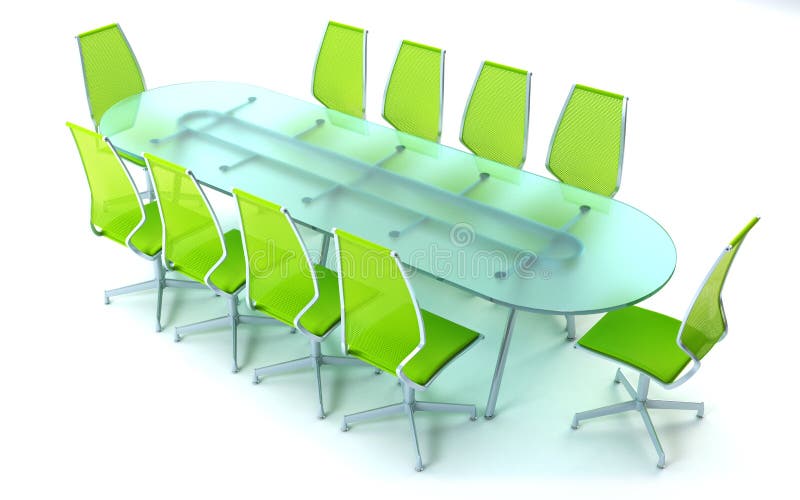 Boardroom table and chairs stock illustration. Illustration of wood ...