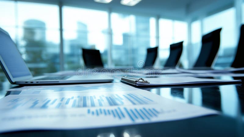 Boardroom Table with Executives Discussing a Business Strategy, with ...
