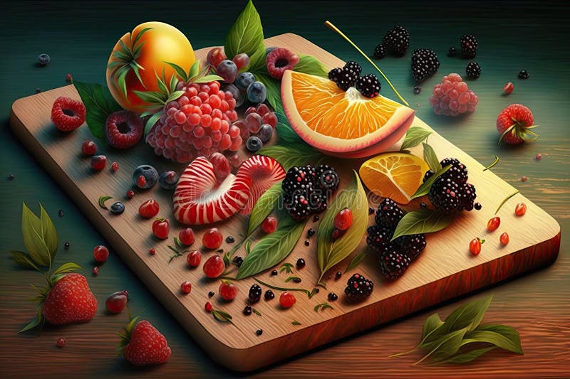 On the Boards, we Have a Mishmash of Summer Fruit Stock Illustration ...