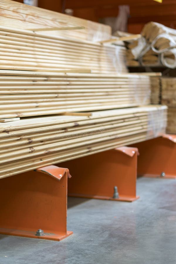 Boards on a Rack in a Construction Store. Construction and Repair ...