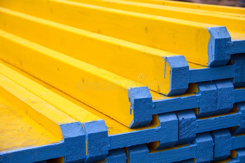 Boards Used in Concrete Works. Reinforced Concrete Construction Stock ...