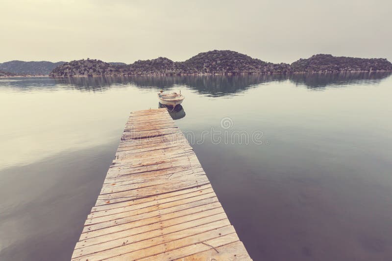 Boardwalk on the beach stock photo. Image of greece, reef - 93732974