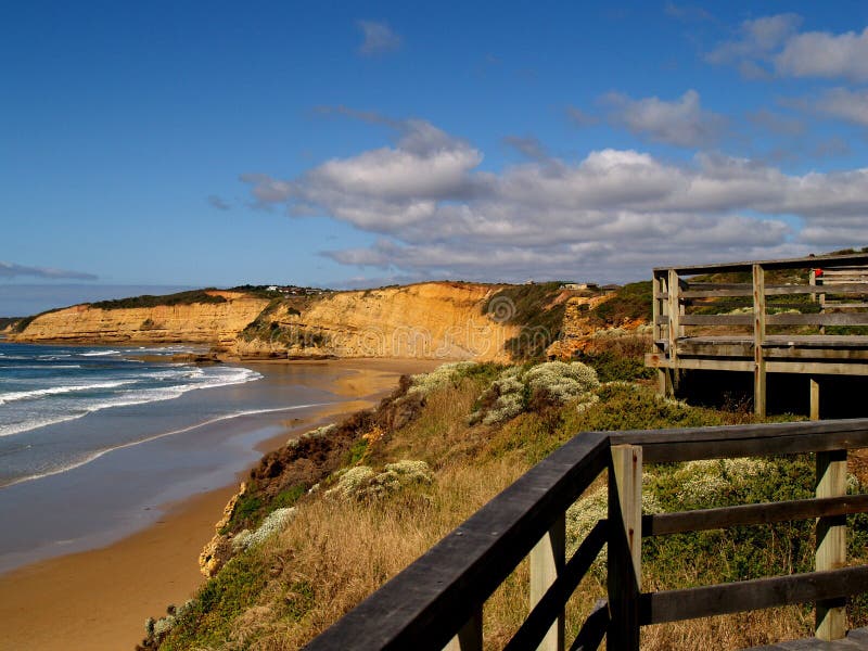 Boardwalk on Bells Beach stock image. Image of ocean, bells - 7040771